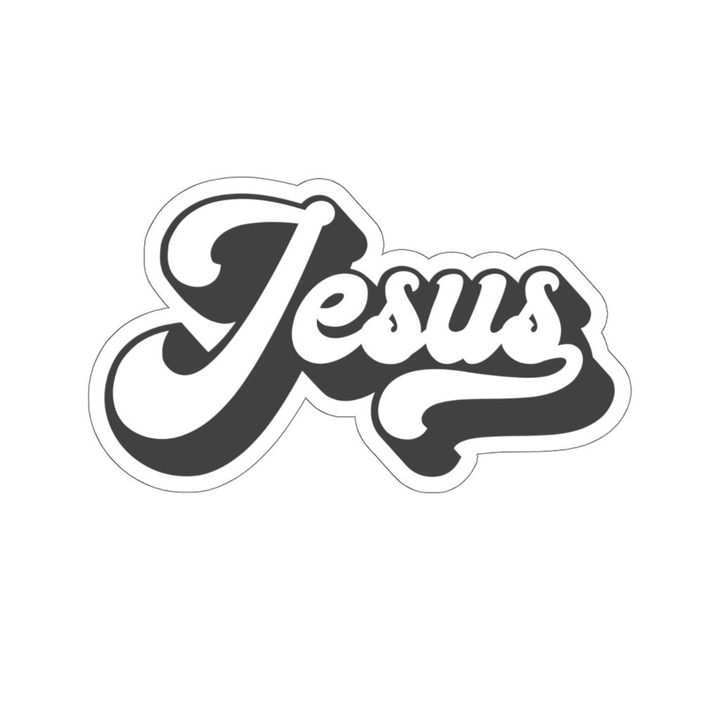Christian Jesus Retro Text Sticker - Etsy