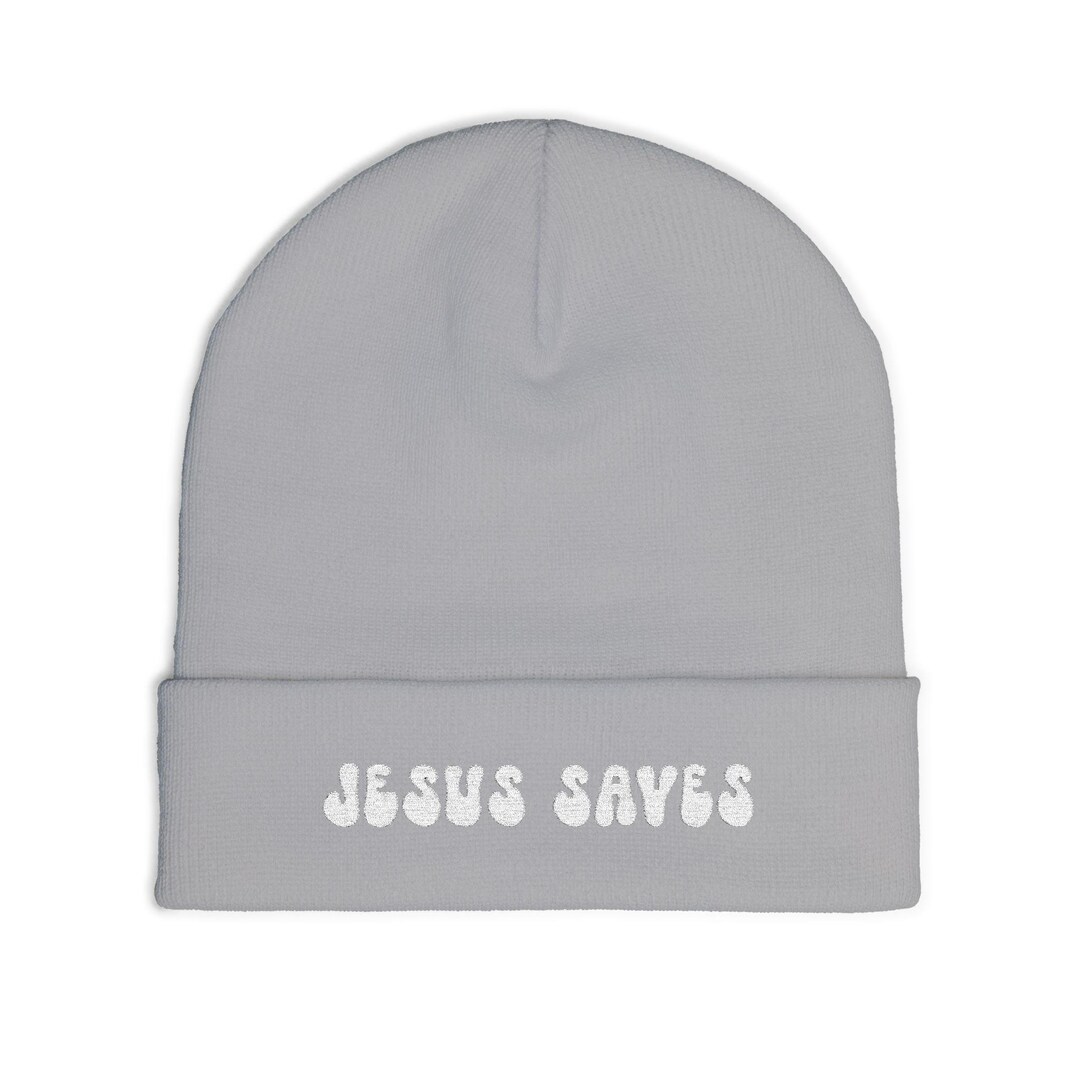 Christian Embroidered Jesus Saves Knit Beanie - Etsy