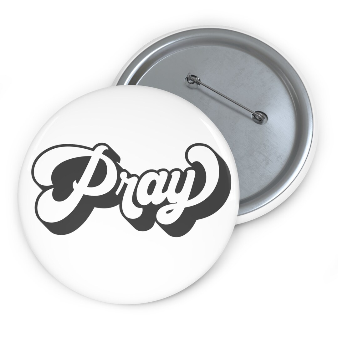 Christian Retro Pray Pin Button - Etsy