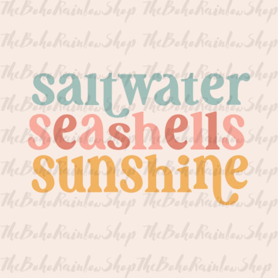 Saltwater Seashells Sunshine Svg Png, Summer Design, Summer Svg Designs ...