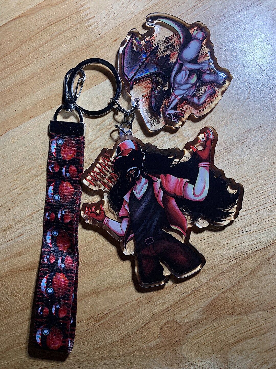 Creepypasta — Strangled Red Acrylic Charm(s) W/ Lanyard - Etsy