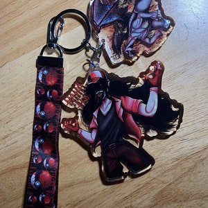 Creepypasta Strangled Red Acrylic Charms W/ Lanyard - Etsy