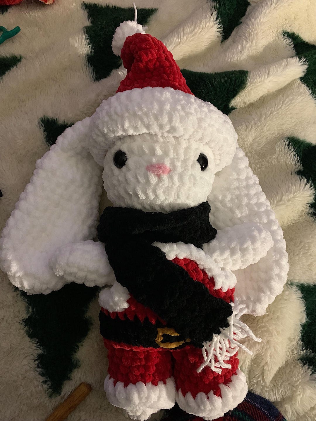 Crochet Christmas/santa Floppy Ear Bunny - Etsy