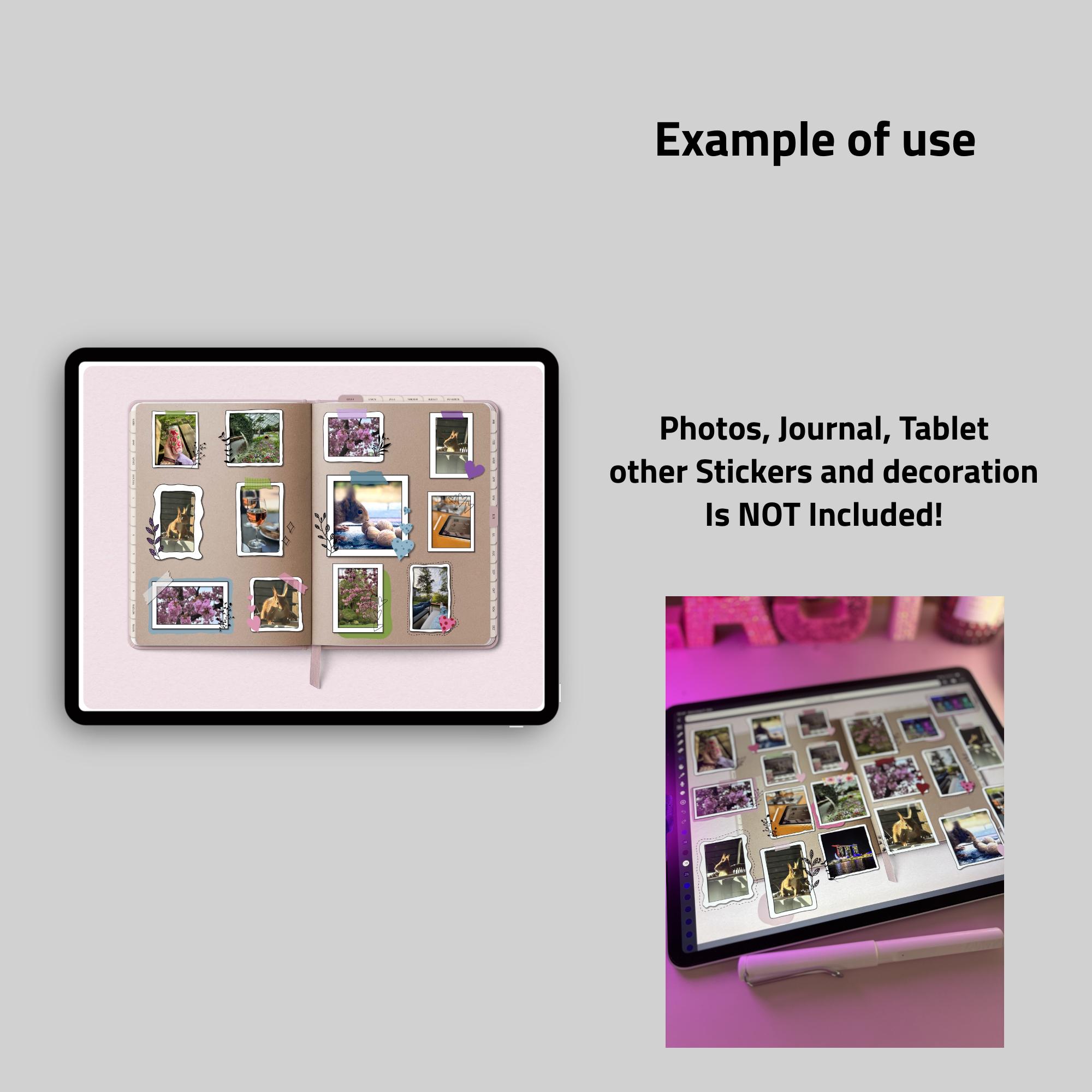 Hand Drawn Frame Stickers PNG | Digital Planner Stickers | Photo Frame ...