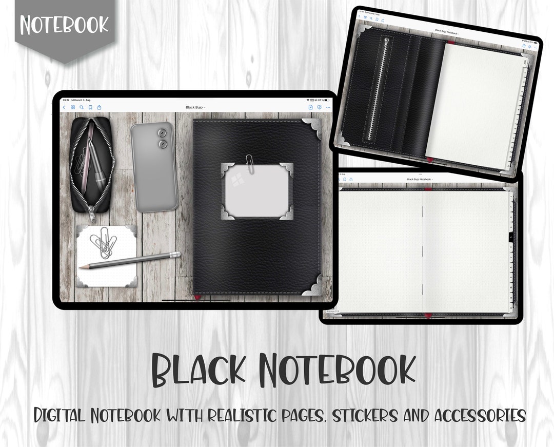 Black Notebook / Realistic Digital Notebook / + Desktop Accessories ...