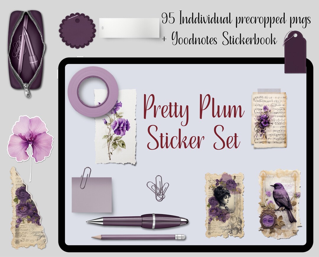 Pretty Plum / Digital Sticker / Realistic Dashboard Sticker / for ...