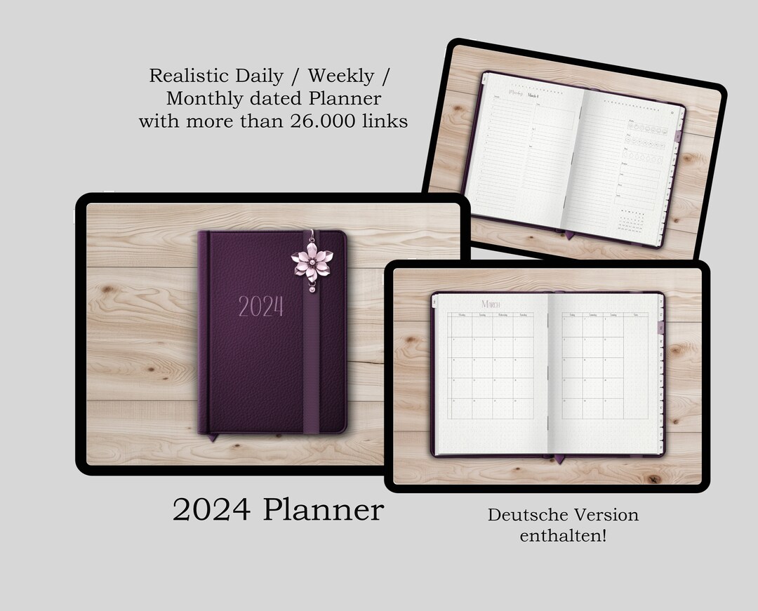 2024 Dated Planner / Realistic Look / Daily Weekly Monthly Planner ...