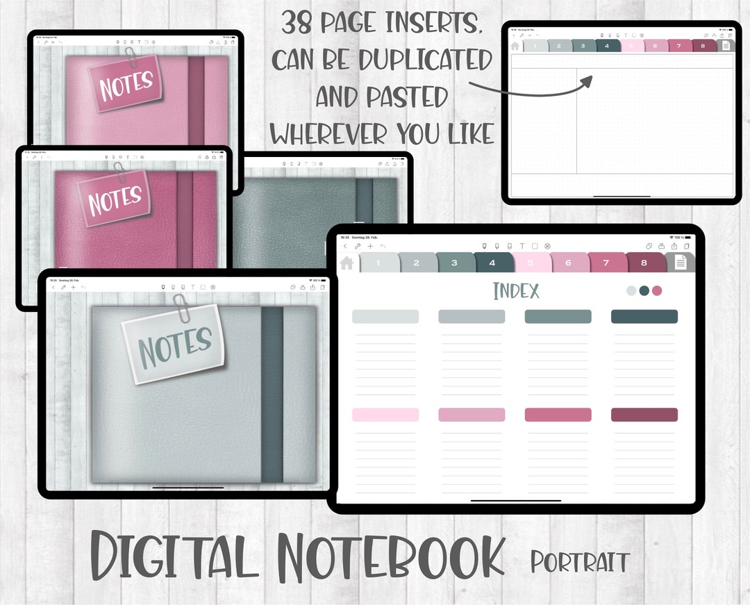 Digital Notebook / Landscape / 8 Tabs / 8 Cover Options / Goodnotes ...