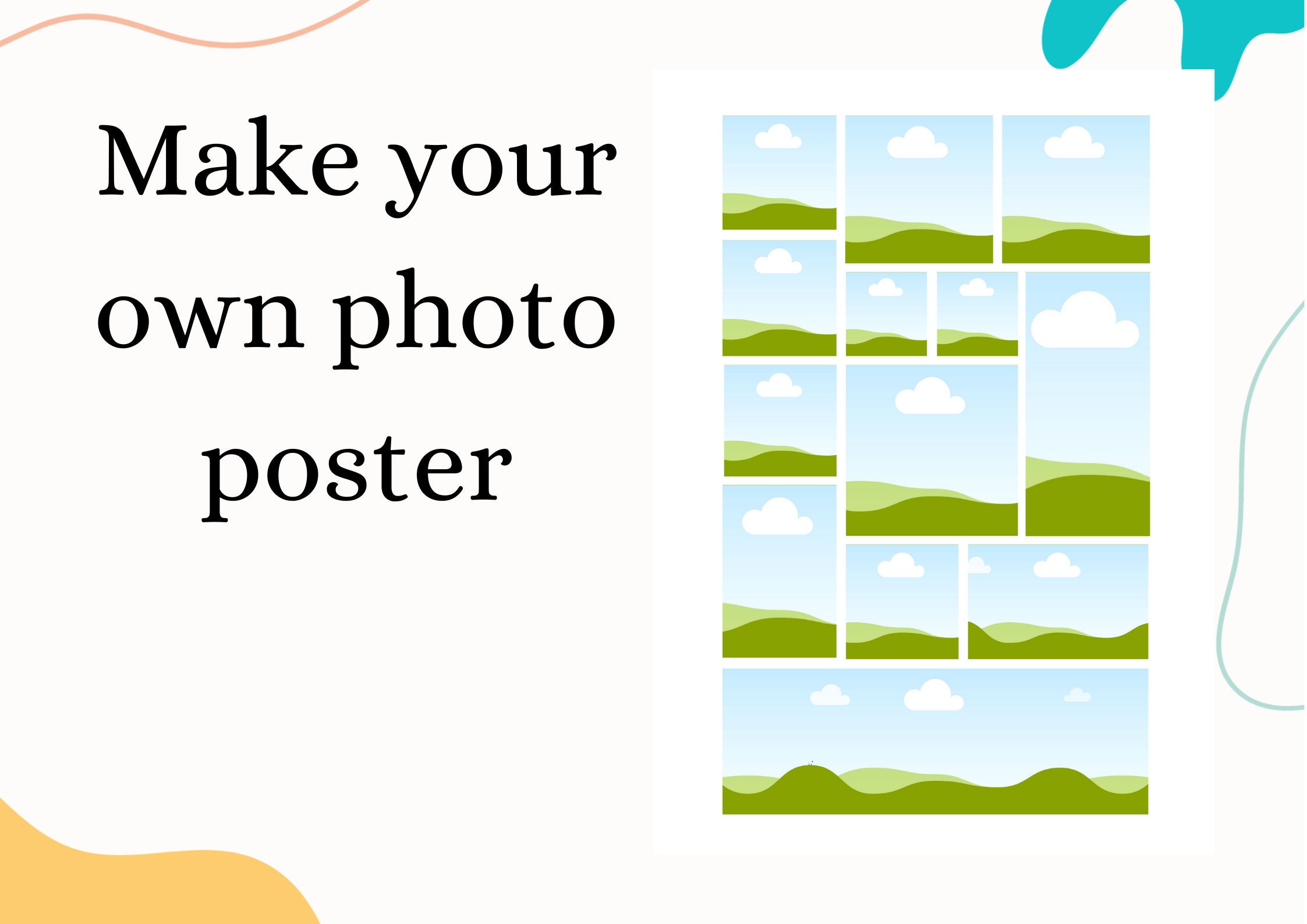 Digital Editable Photo Collage Poster, Canva Editable Poster, Photo ...