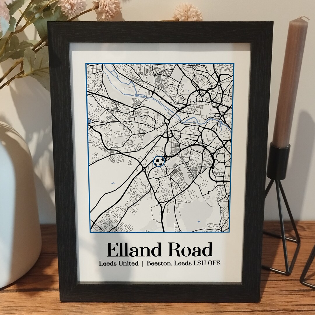 Framed Football Stadium Print | Personalised Stadium Map Print ...