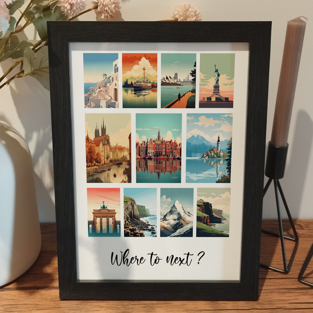 Custom Travel Memories Print | Personalised Holiday Destinations ...
