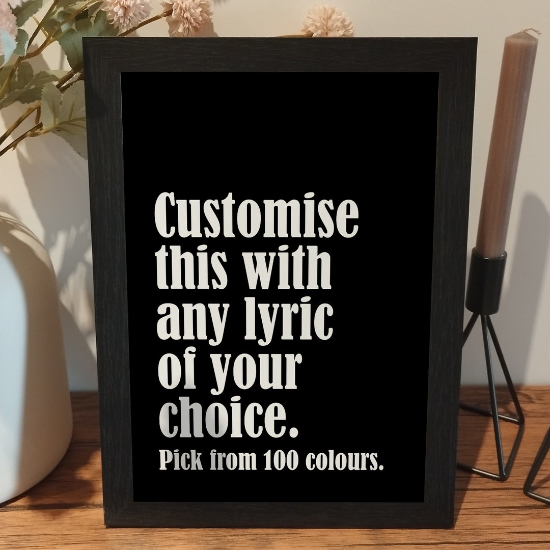 Create A Song Lyric Print | Music Poster | Personalised Wall Art ...