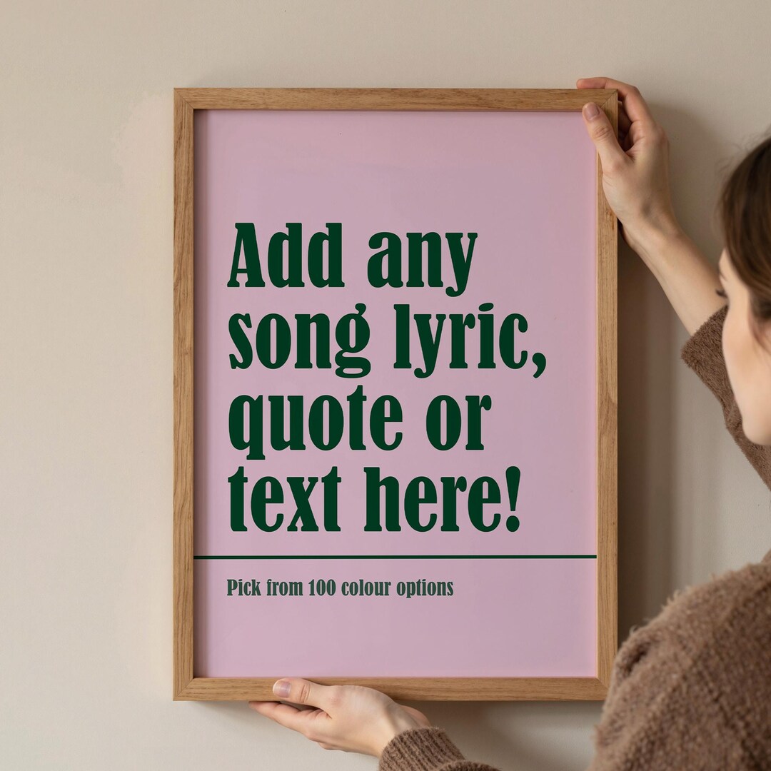 Personalised Song Lyric Print | Custom Music Lyric Wall Art | Wedding ...