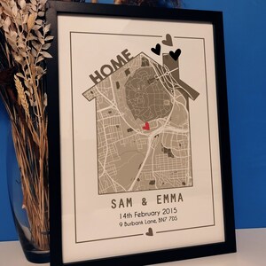 Custom Our New Home Map Print | Personalised First Home Anniversary ...