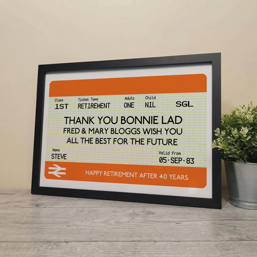 Custom Railway Train Ticket Print | Personalised British Rail Ticket ...