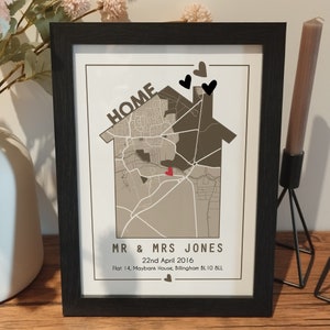 Custom Our New Home Map Print | Personalised First Home Anniversary ...