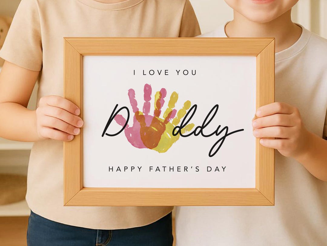 Father’s Day Handprint Craft Printable Gift for Dad Father's Day ...