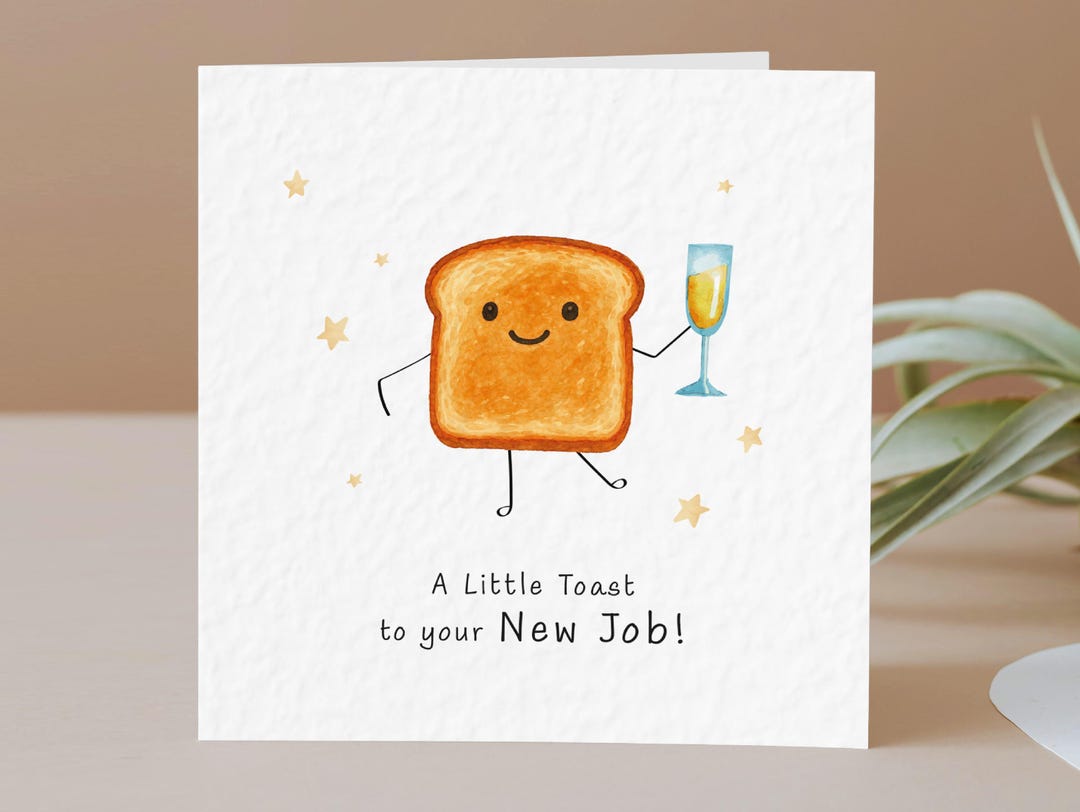 A Little Toast to Your New Job Card, Funny New Job Card Congrats Card ...