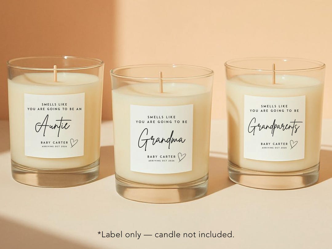 Pregnancy Announcement Candle Stickers Label Nanny to Be Pregnancy ...