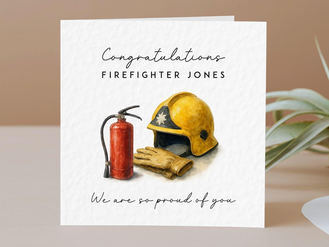 Personalised New Firefighter Card Congratulations Student Fireman ...