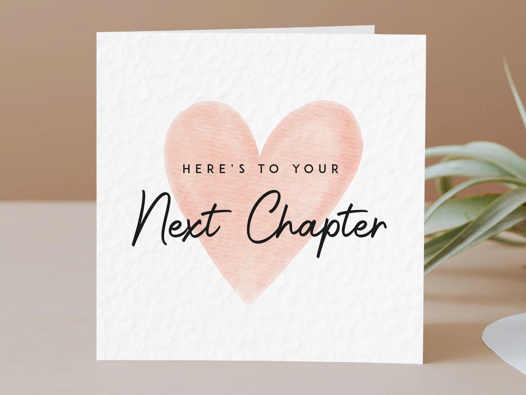 Here's to Your Next Chapter Card New Job Card Leaving Work Card for ...
