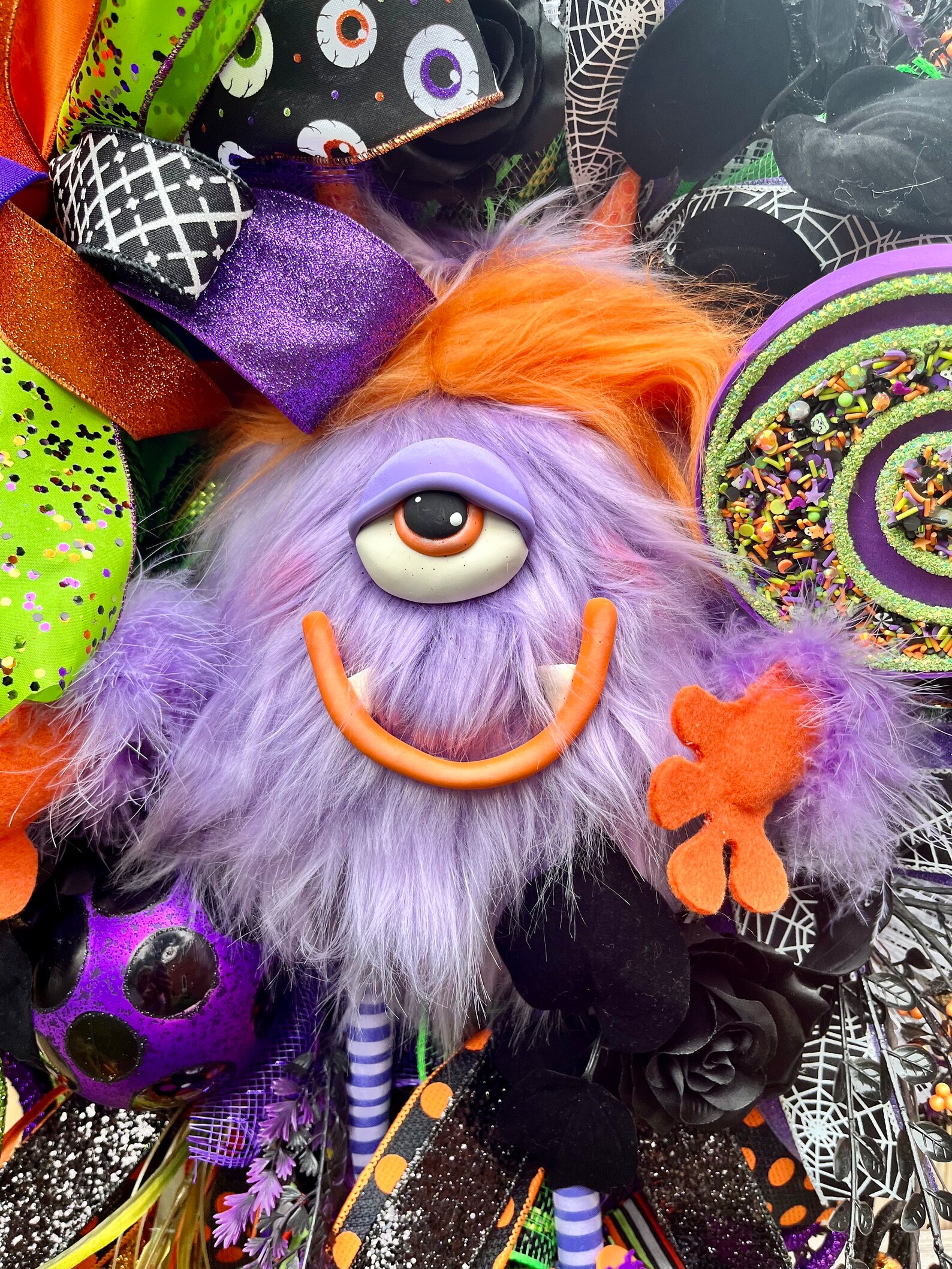 Halloween Purple One Eye Monster Wreath, Eyeball, Spooky Halloween ...