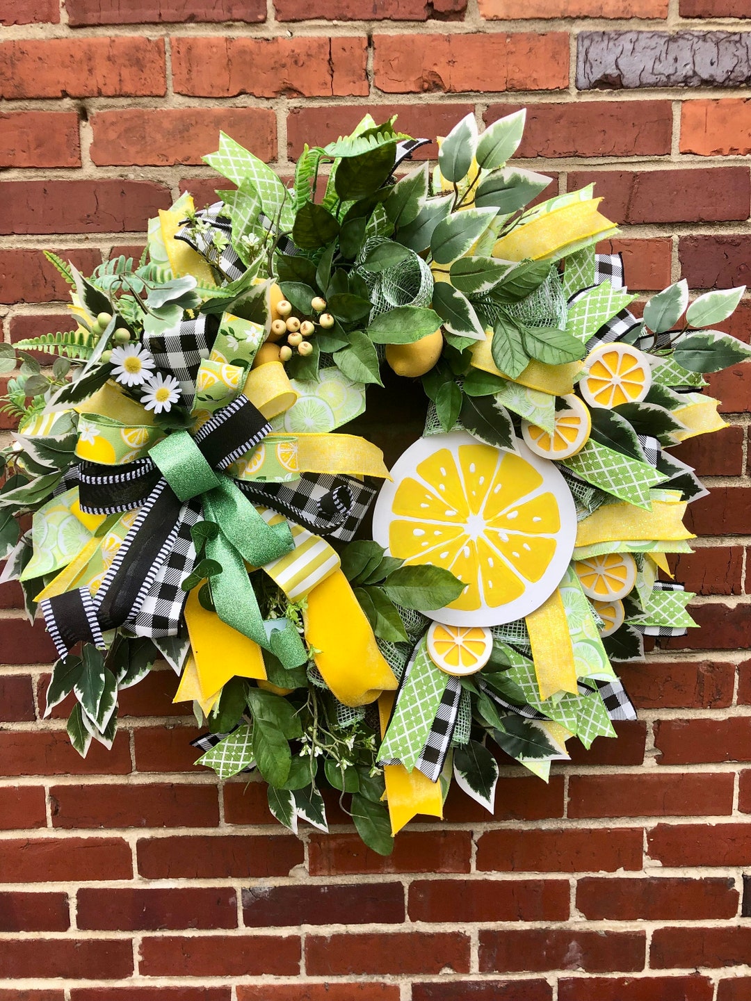 Lemon Wreath Summer Lemons And Greenery Wreath Citrus Wreath Lime
