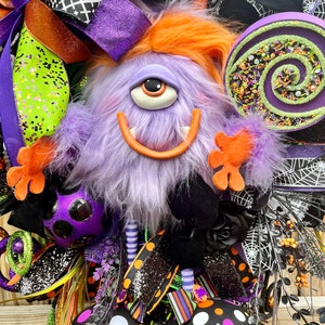 Halloween Purple One Eye Monster Wreath, Eyeball, Spooky Halloween ...