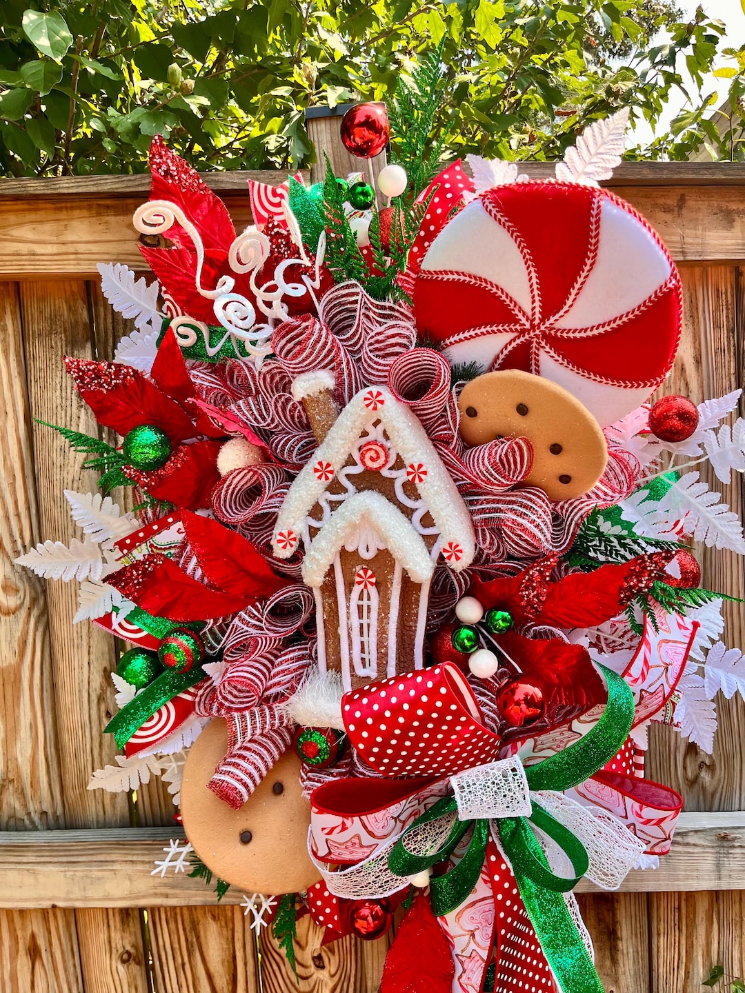 Gingerbread House Wreath, Cookie and Gingerbread Decor, Whymsical ...