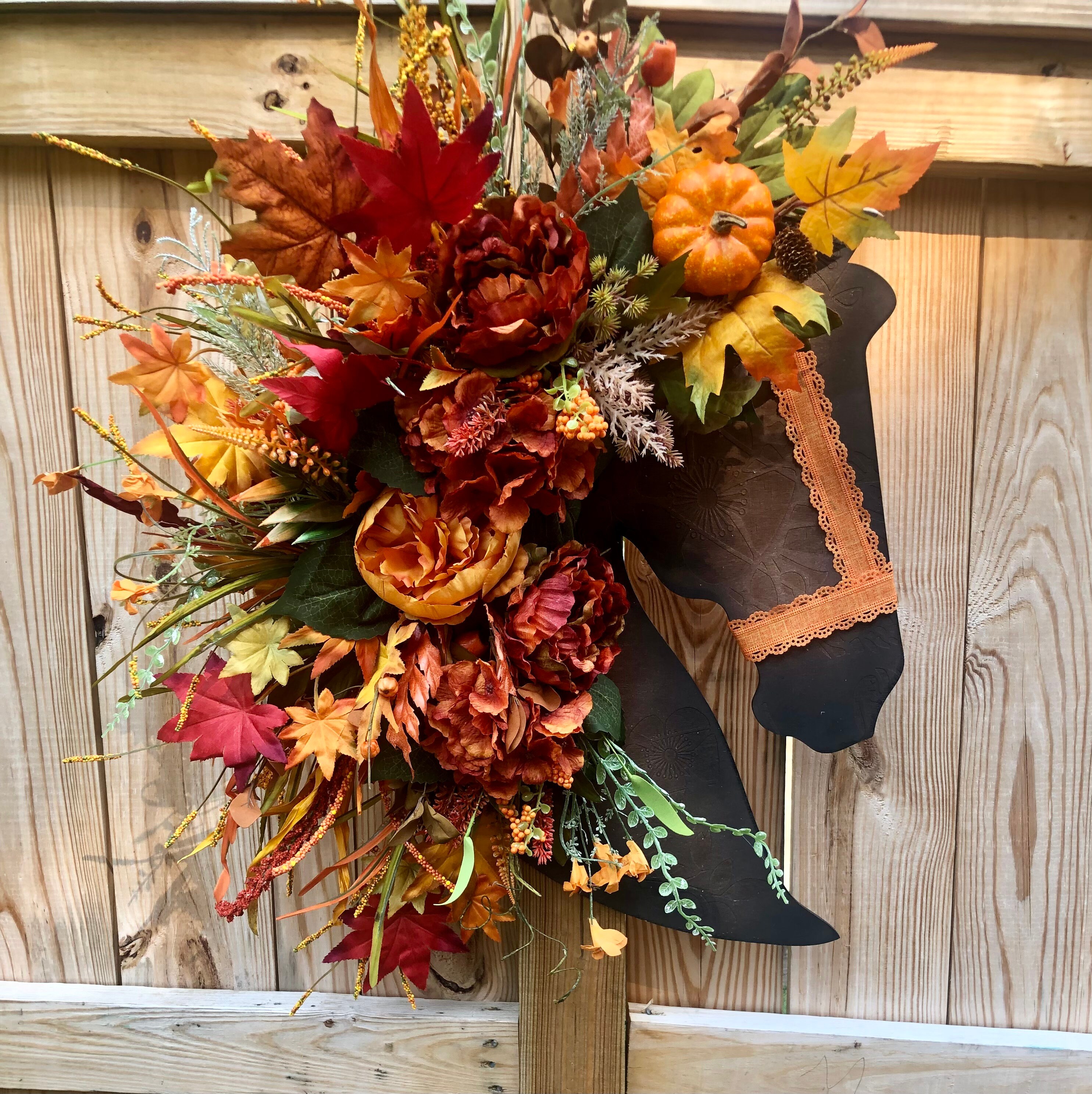 Fall Horse Head Wreath, Fall Country Wreath, Farmhouse Wreath ...