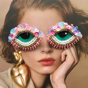 Evil Eye Brooch, Handmade Protection Brooch, Beaded Blue Eye Brooch ...