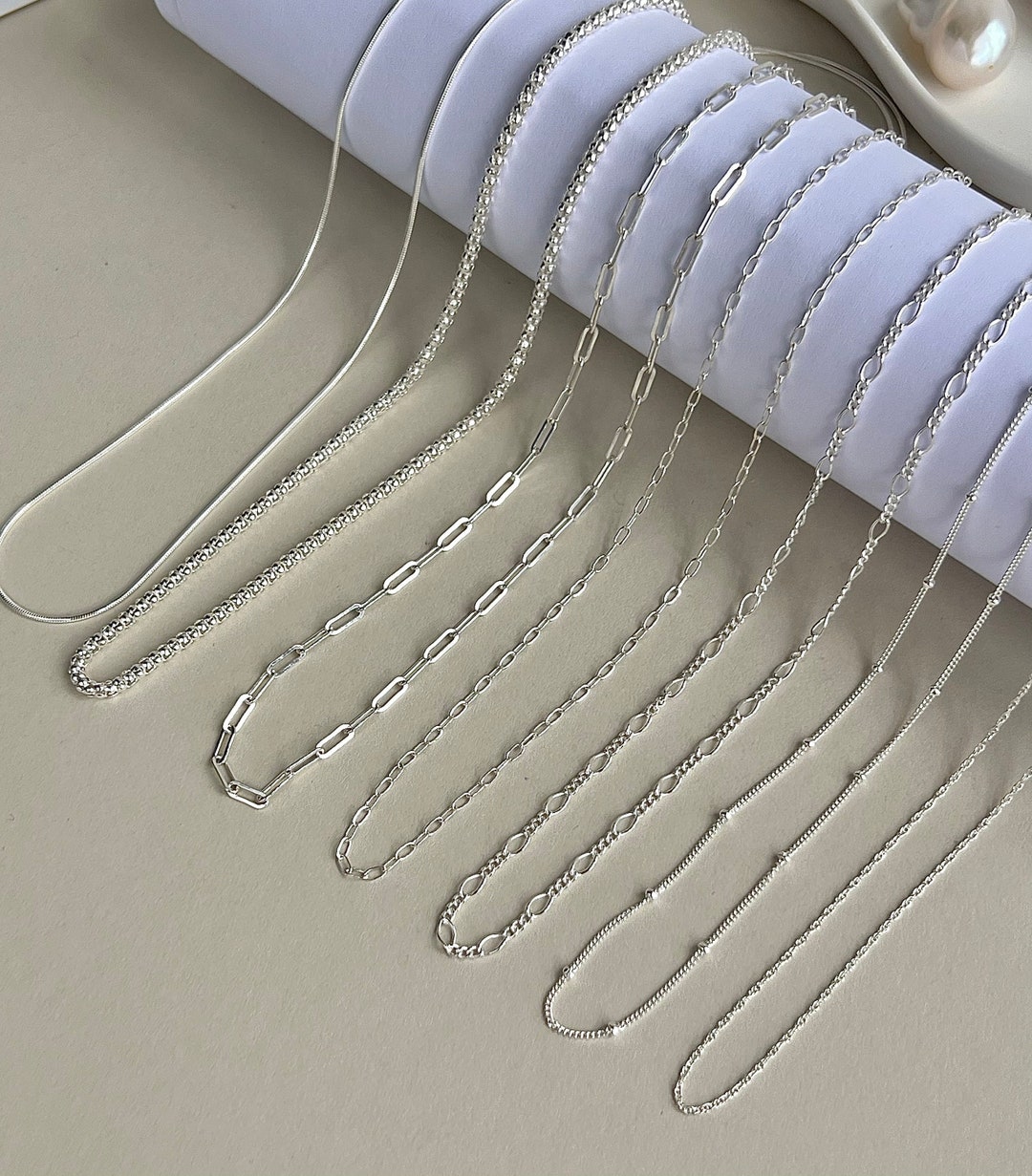 Sterling Silver Chain Necklace, 925 Silver Necklace for Women, Figaro ...