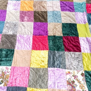 Velvet Patchwork Quilt/ Multi Color Quilt/ Luxury Quilt/boho Quilt ...