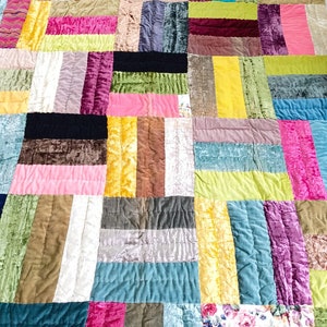 Velvet Patchwork Quilt/ Multi Color Quilt/ Luxury Quilt/boho Quilt ...