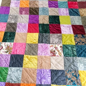 Velvet Patchwork Quilt/ Multi Color Quilt/ Luxury Quilt/boho Quilt ...