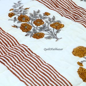 Unique Jaipuri Block Print Butta Quilt Printed Reversible Razai Cotton ...