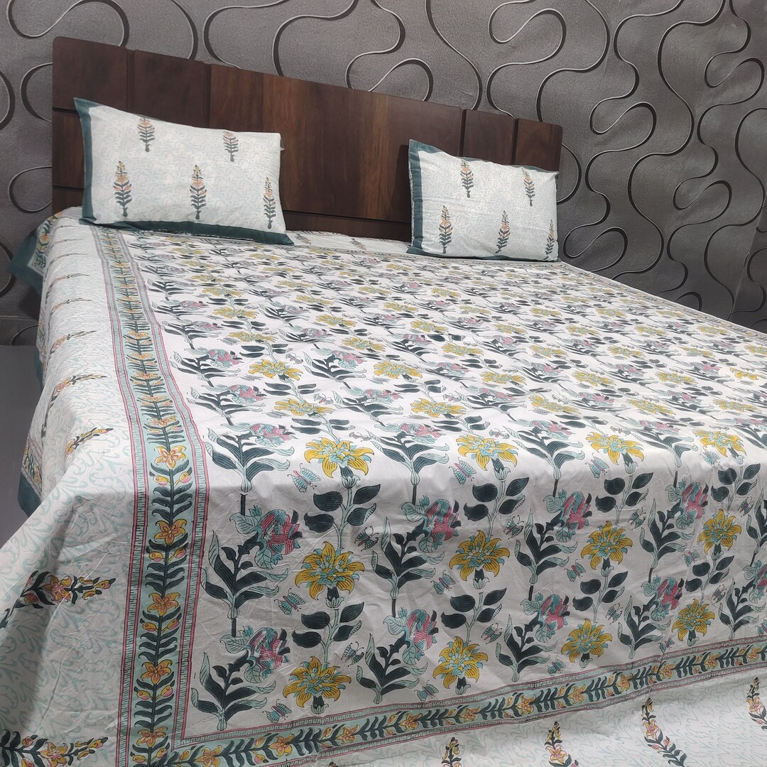 Block Print Bedsheet Set Indian Hand Block Print Art - Etsy