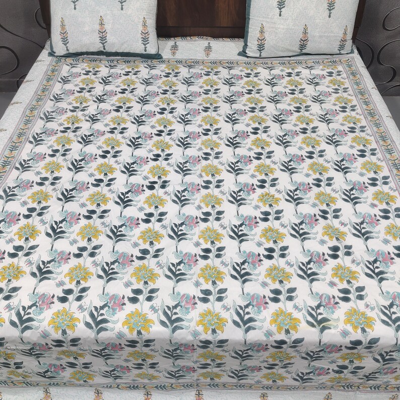 Block Print Bedsheet Set Indian Hand Block Print Art - Etsy