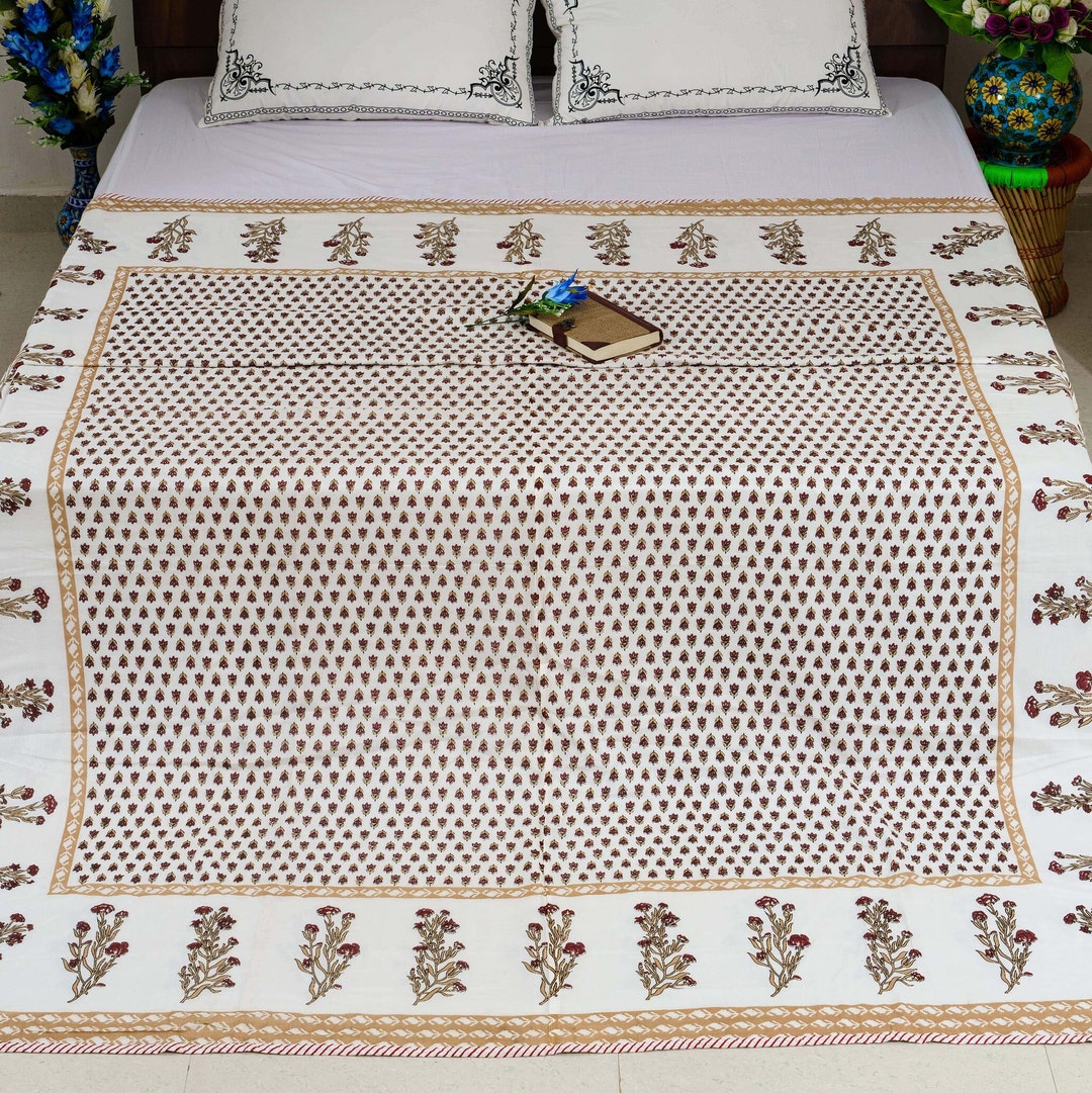 Hand Block Printed Cotton Dohar Handmade Ac Blanket Floral - Etsy
