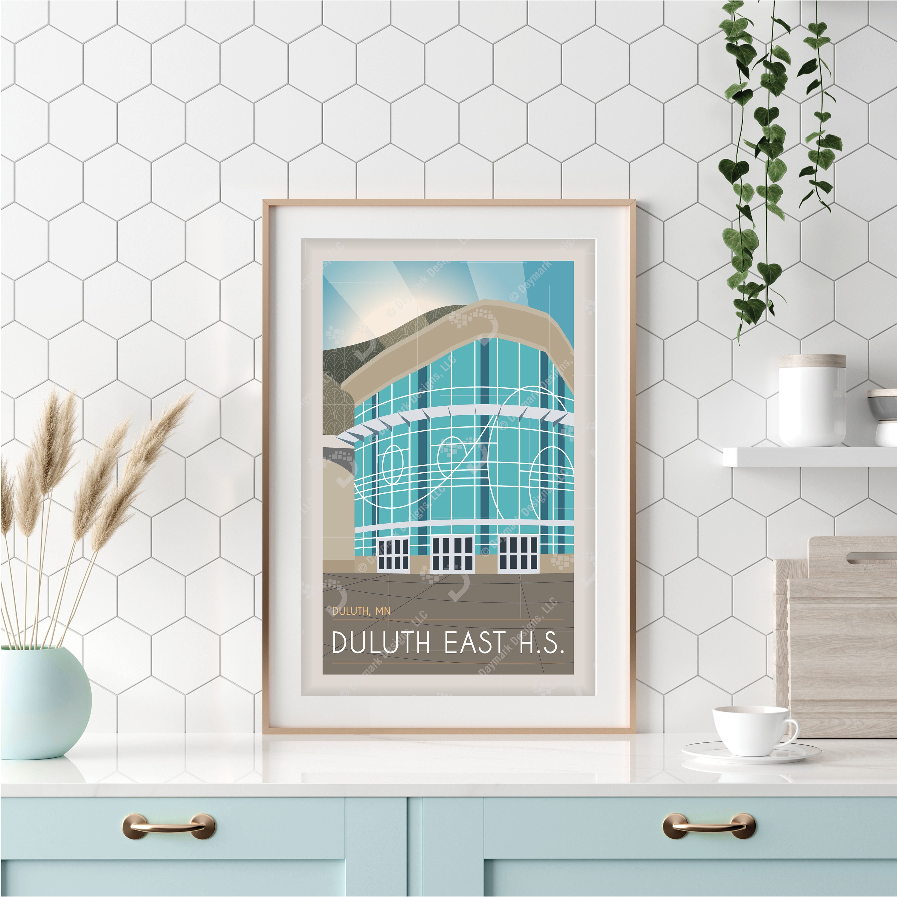 East High School Retro Style Poster - Etsy