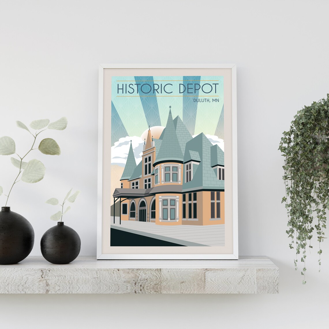 Historic Depot Retro Style Poster | Etsy