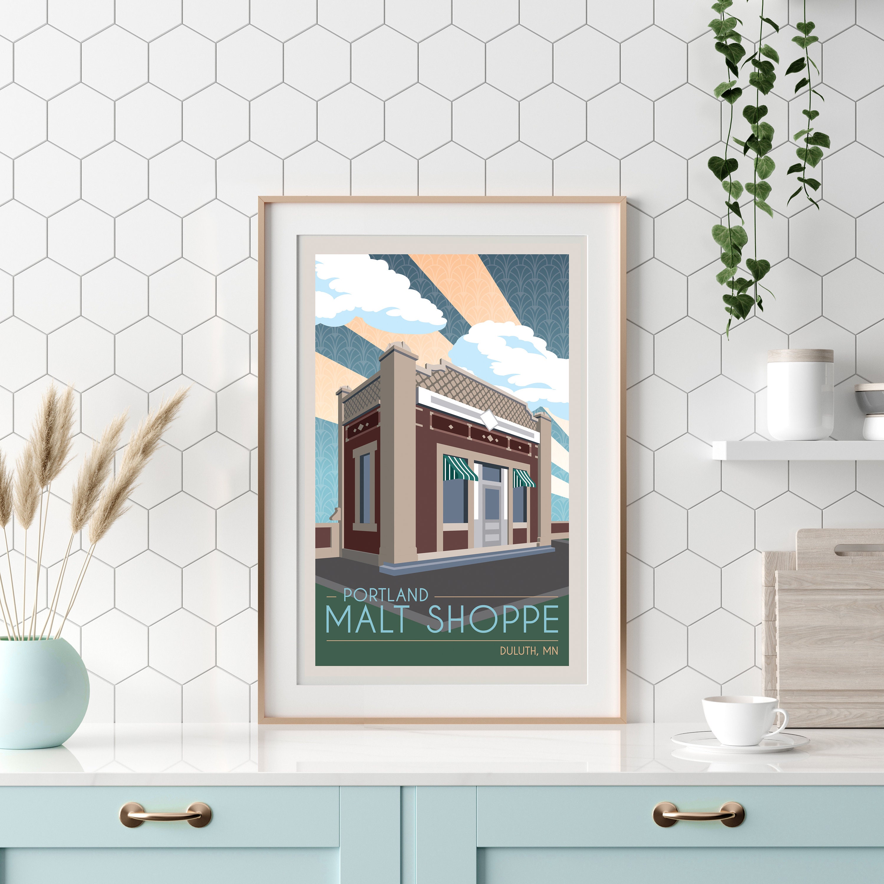 Portland Malt Shoppe Retro Style Poster | Etsy