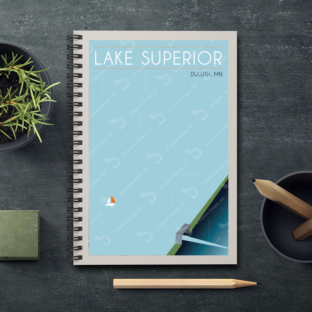 Lake Superior Minimalist Spiral, Rule-lined Notebook - Etsy