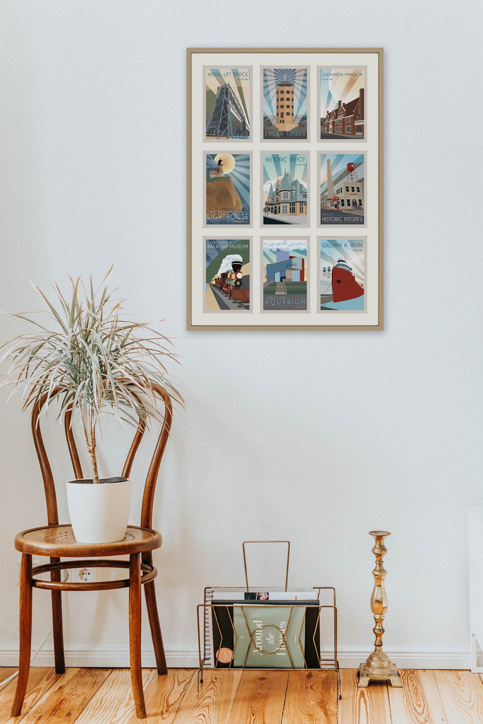 Landmark Retro Style Postcard Pack - Etsy