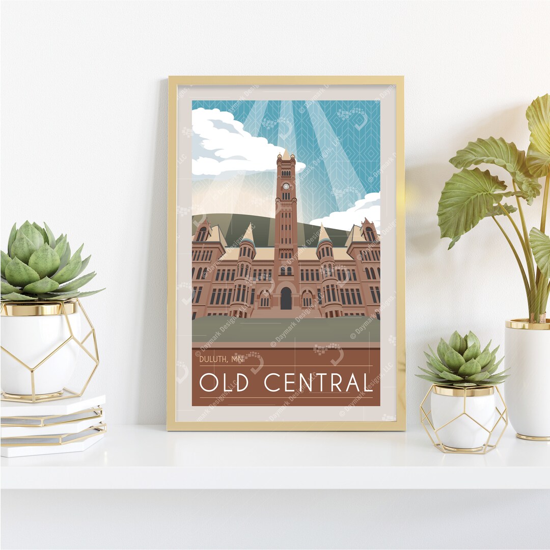 Old Central High School Retro Style Poster - Etsy