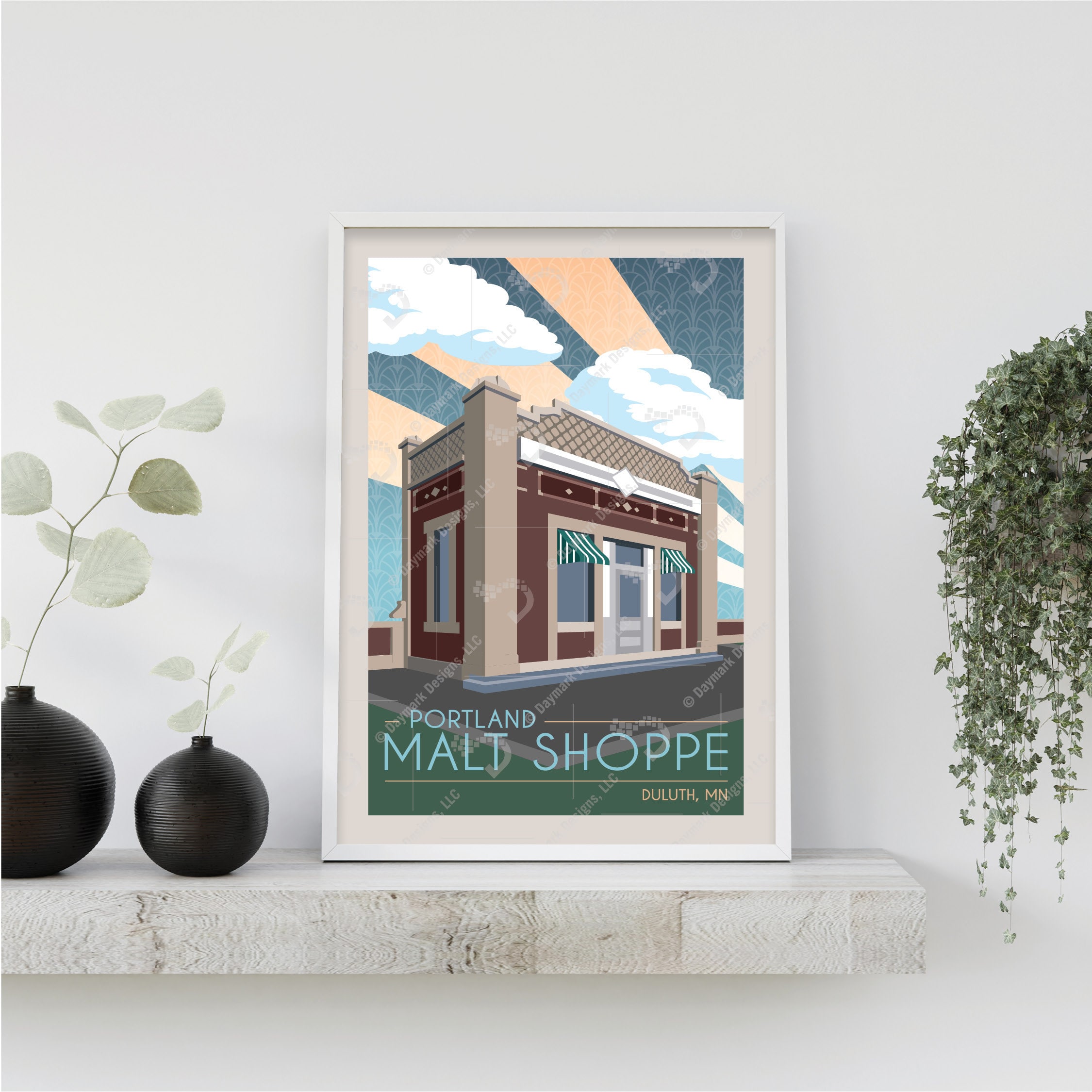 Portland Malt Shoppe Retro Style Poster - Etsy UK