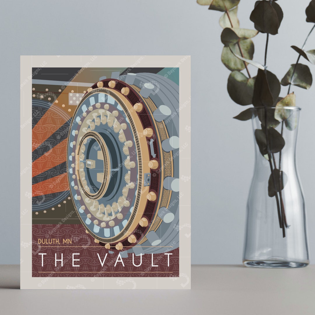 The Vault Retro Style Greeting Card - Etsy