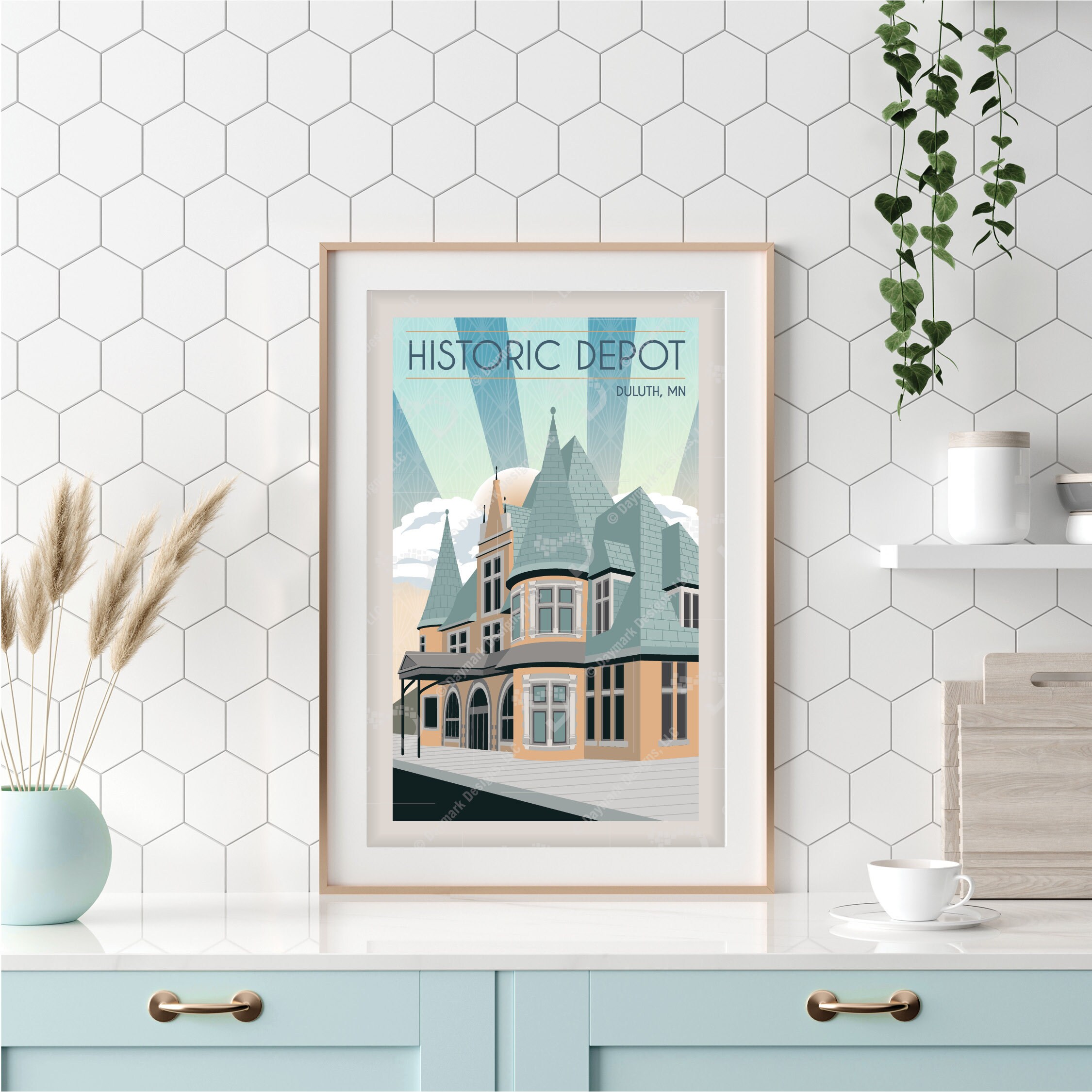 Historic Depot Retro Style Poster - Etsy