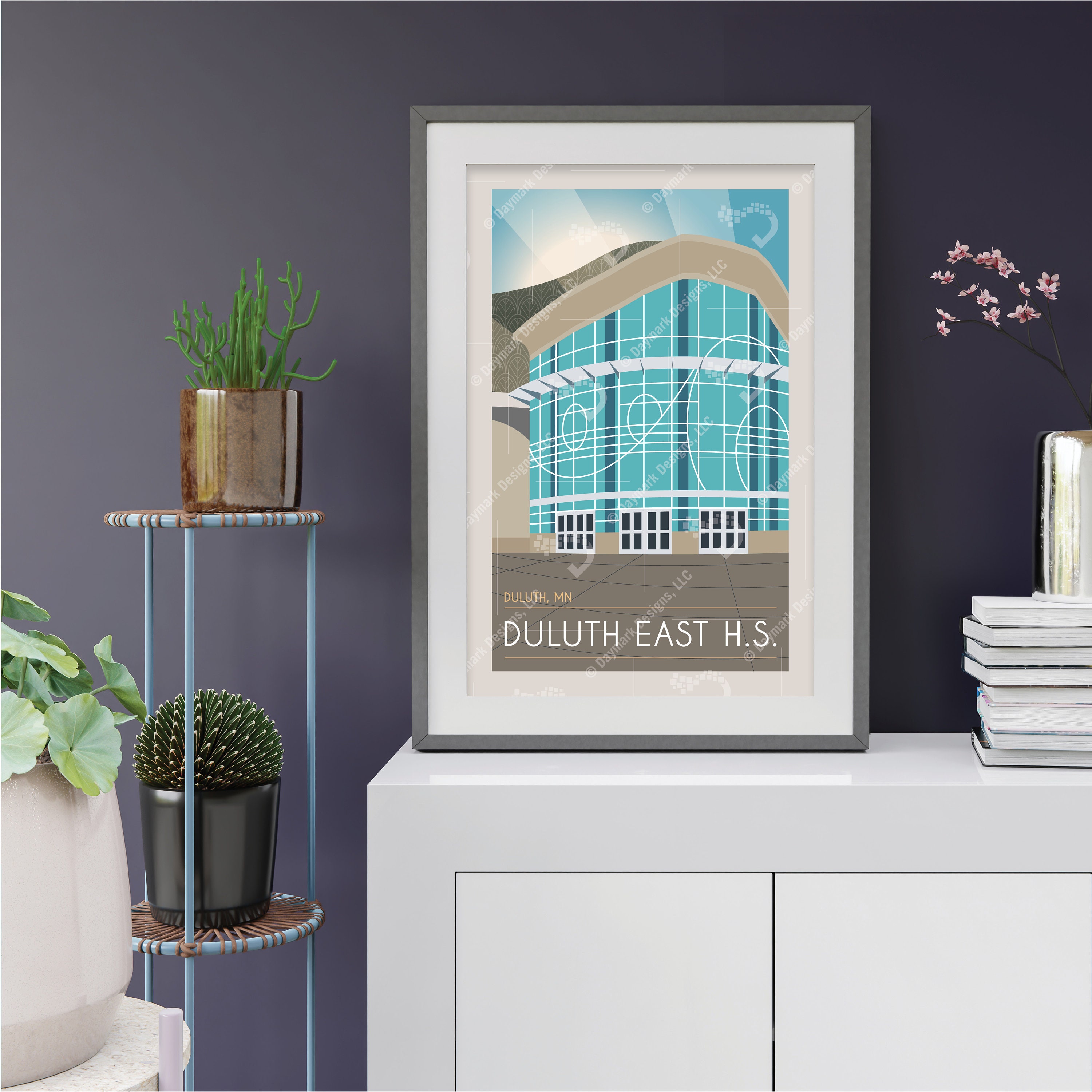 East High School Retro Style Poster - Etsy