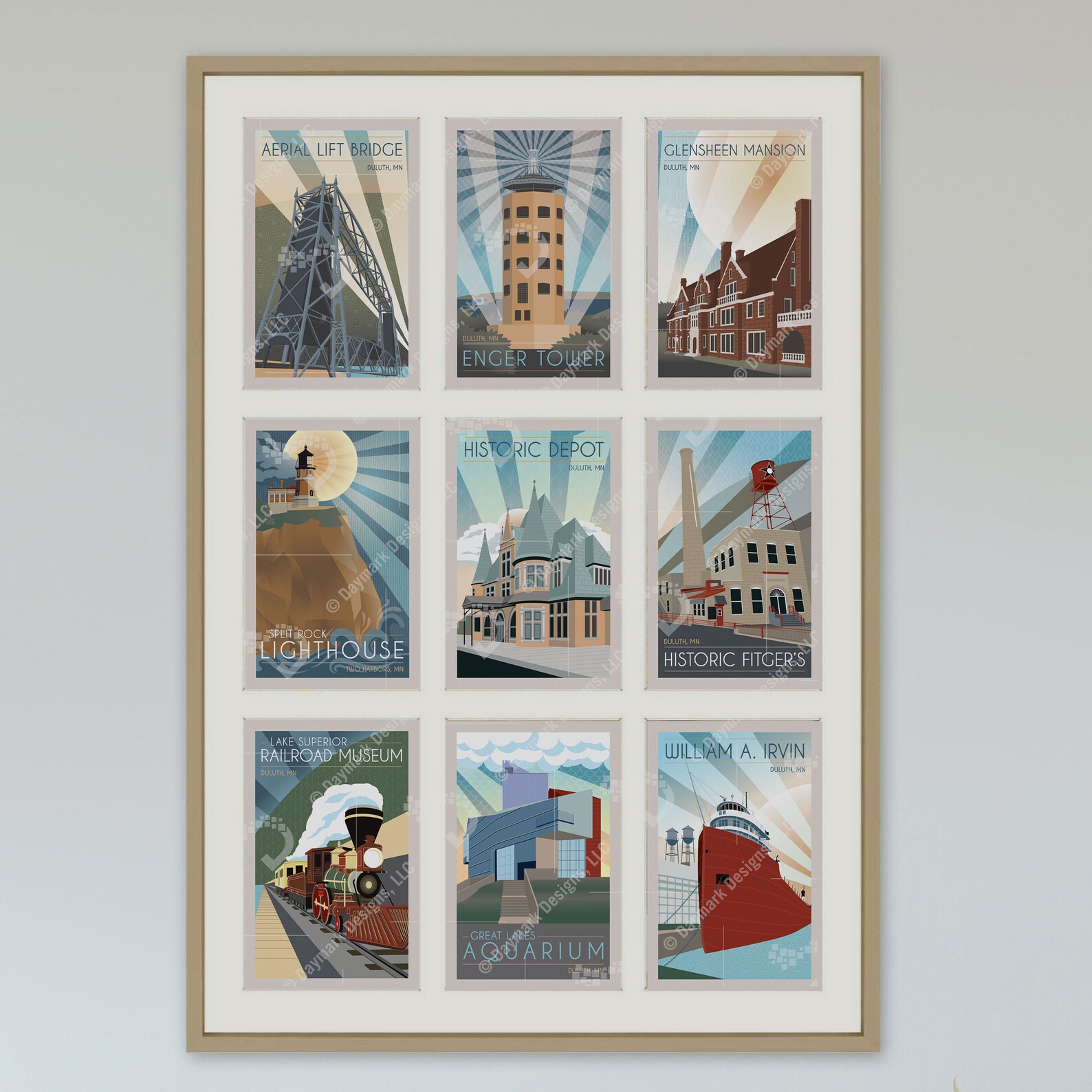 Landmark Retro Style Postcard Pack - Etsy